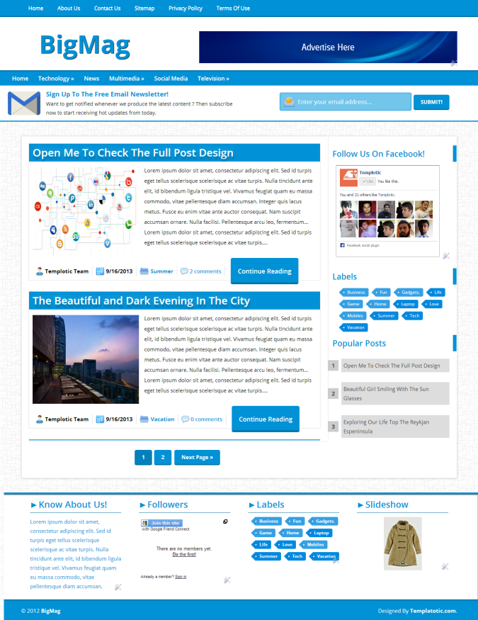 BigMag Blogger Template | Free Blogger Templates
