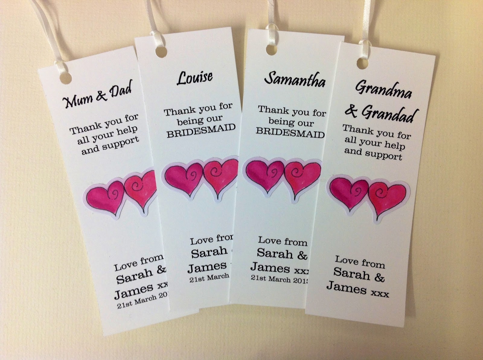 Inspired by Script: Personalised Gift Tags for Wedding Thank You Gifts