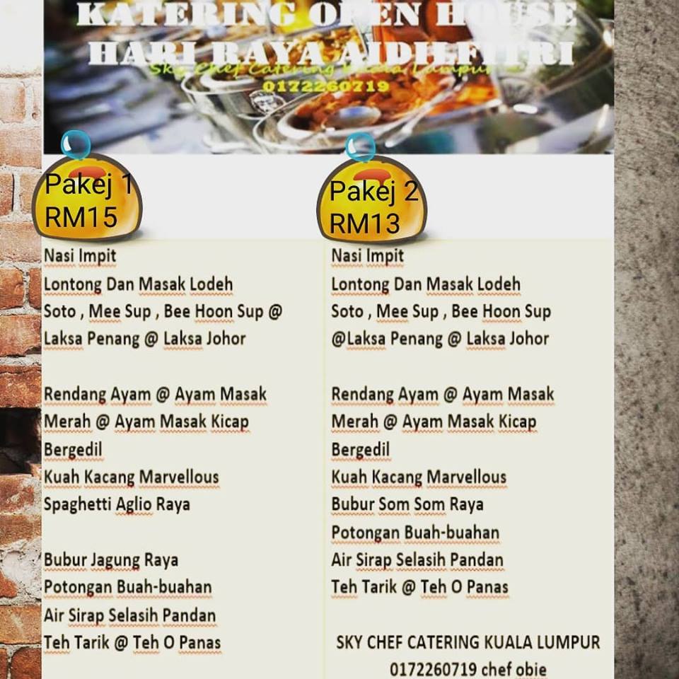 Chef Obie Kelas Masakan 1001 Info & Resepi: Tempahan Katering Open ...