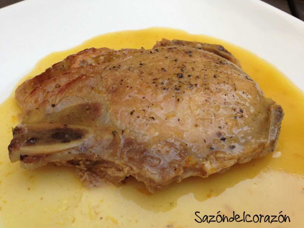 Sazón del corazón: Chuletas de cerdo a al naranja