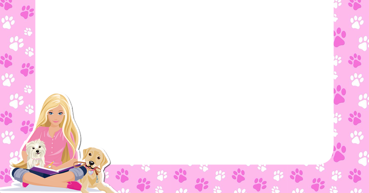 Barbie Pink Paws PNG Frame - Printable PNG Frames | Cartoon Character ...