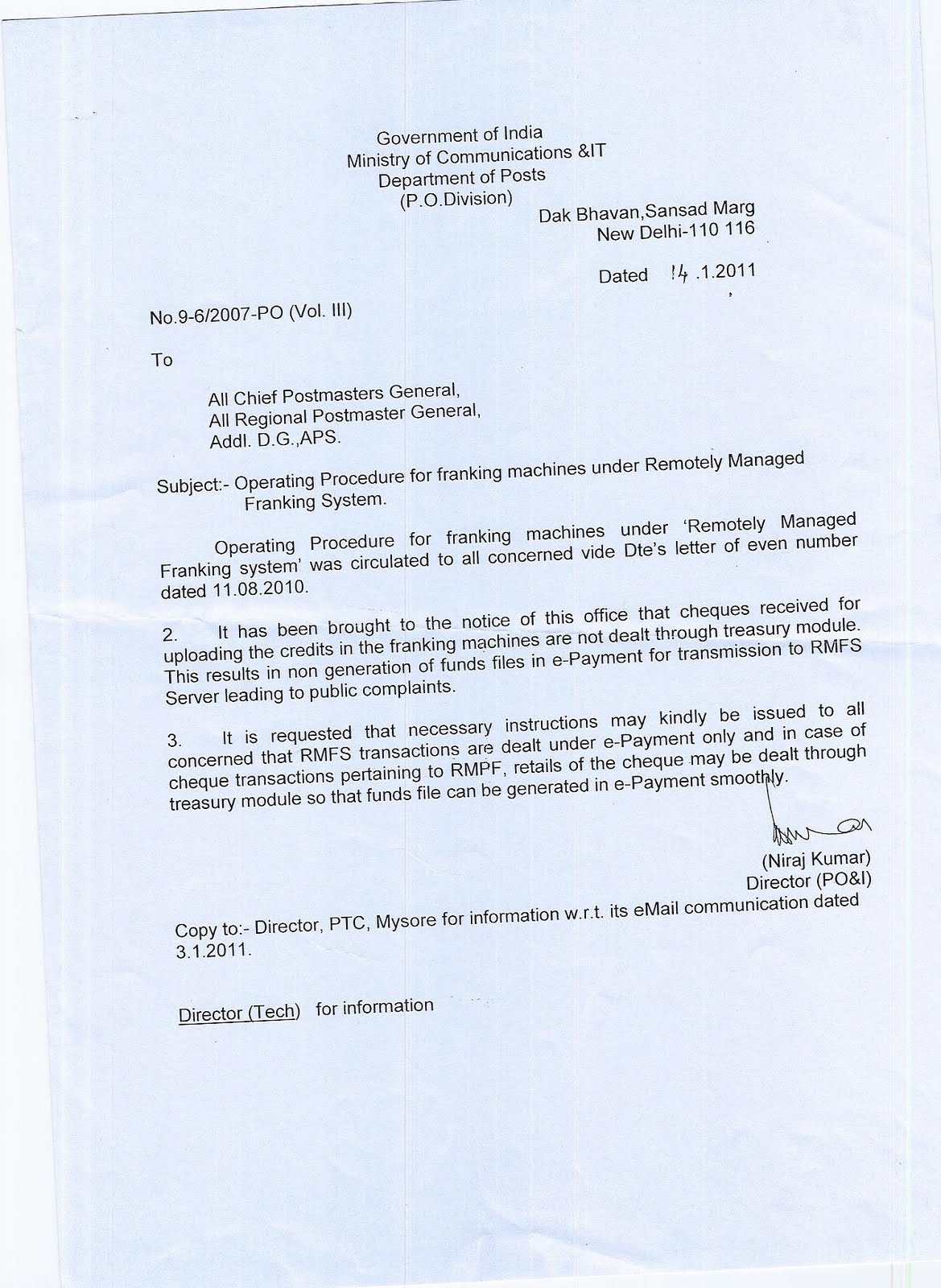 ALL INDIA POSTAL EMPLOYEES UNION - GUJARAT CIRCLE: OPERATING PROCEDURE ...