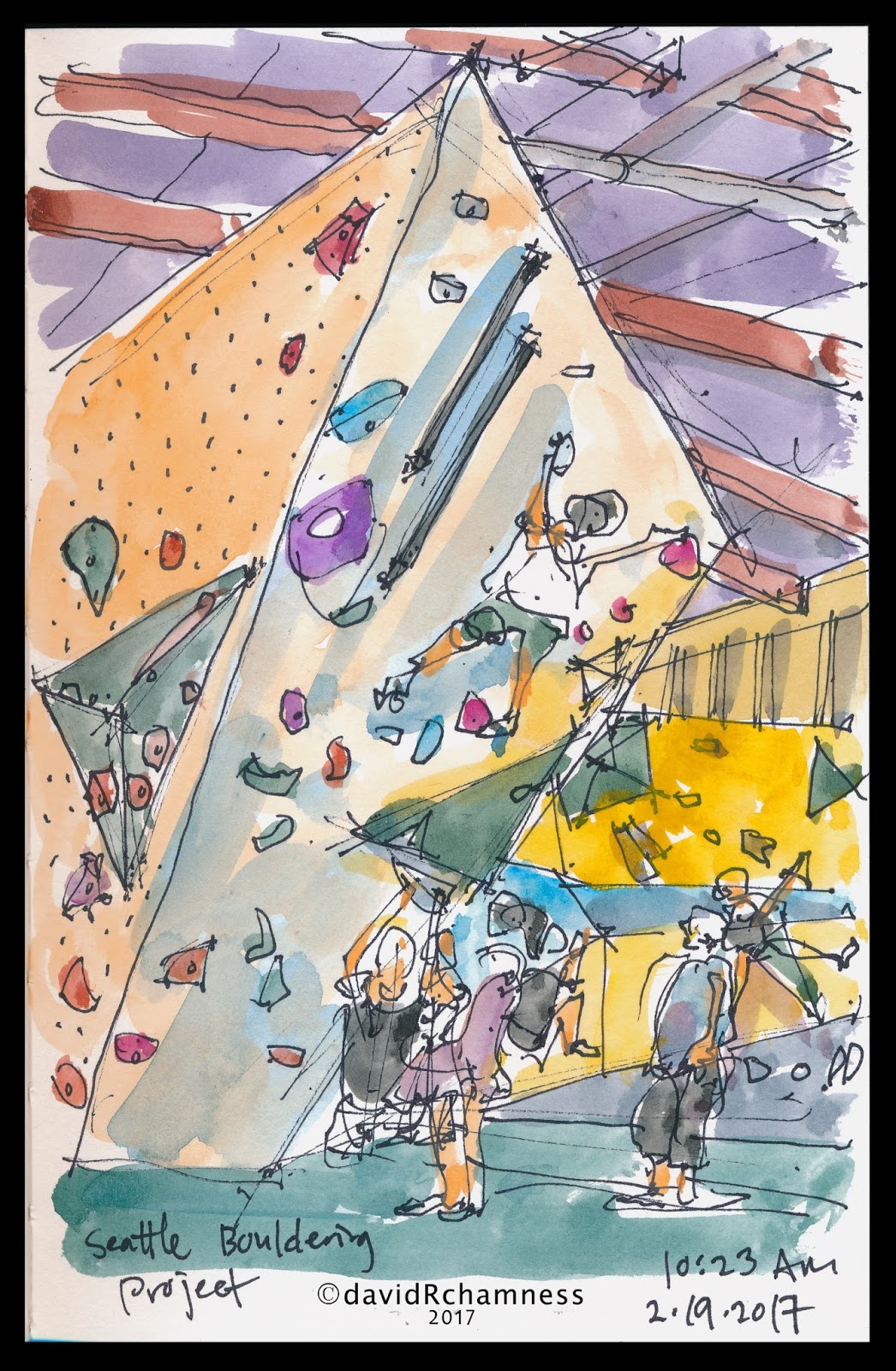 Urban Sketchers Seattle: Seattle Bouldering Project