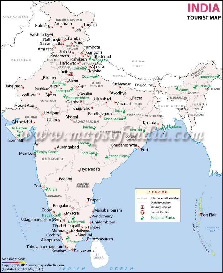 Tourist Spots In India Map - United States Map