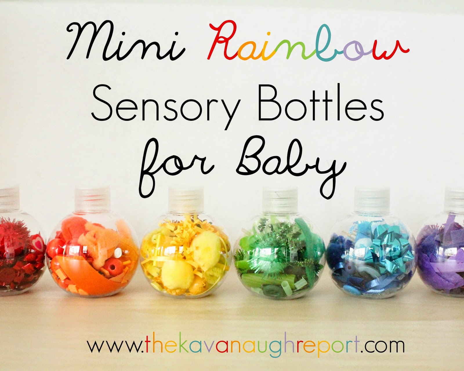 Mini Rainbow Sensory Bottles