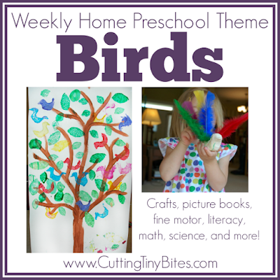 Cutting Tiny Bites: Bird Theme - Weekly Home Preschool