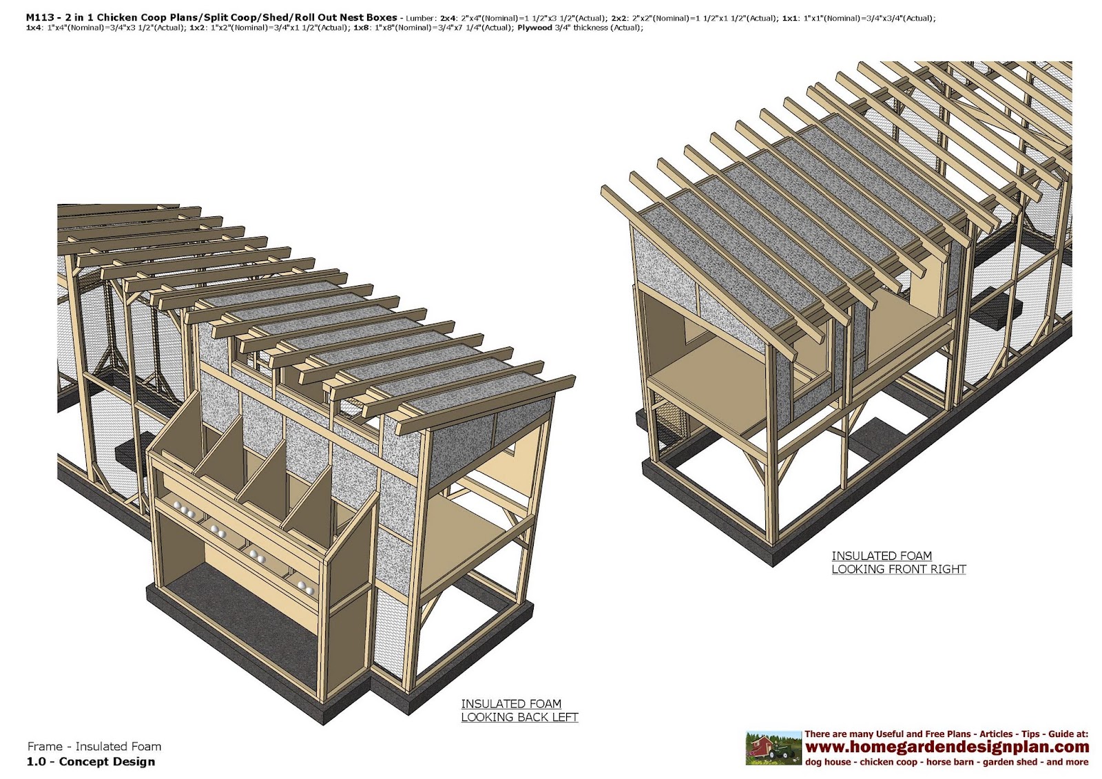 M113 _ ii inward i Chicken Coop Plans - Split Chicken Coop - Storage ...