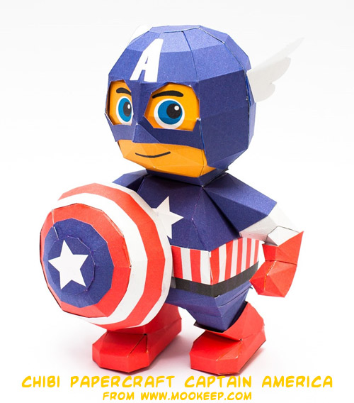 Ninjatoes' papercraft weblog: Chibi papercraft Captain America