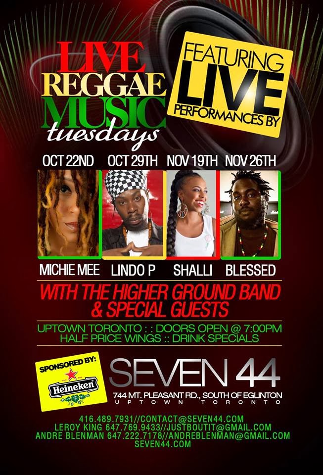 C.A. Confidential: Live Reggae Music Tuesdays @ Seven 44 Lounge ...