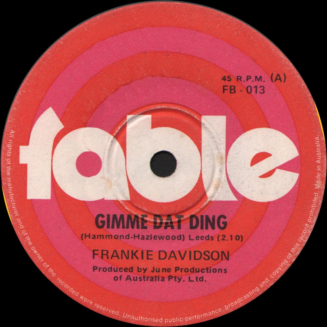 Ozzie Music Man: Post 419 - Frankie Davidson - Gimme Dat Ding ...