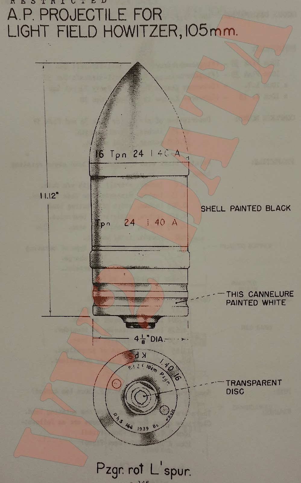 WW2 Equipment Data: German Projectiles - 105mm Projectiles Part 1