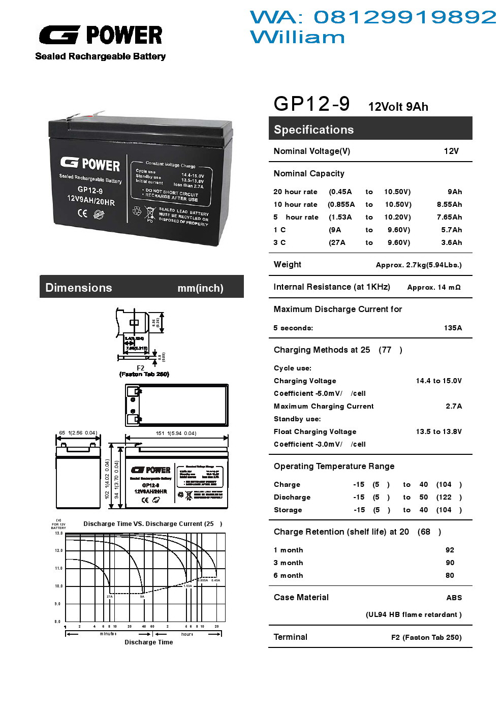 "G POWER" BATERRY UPS MURAH !!! ~ Battery Telecommunication Murah