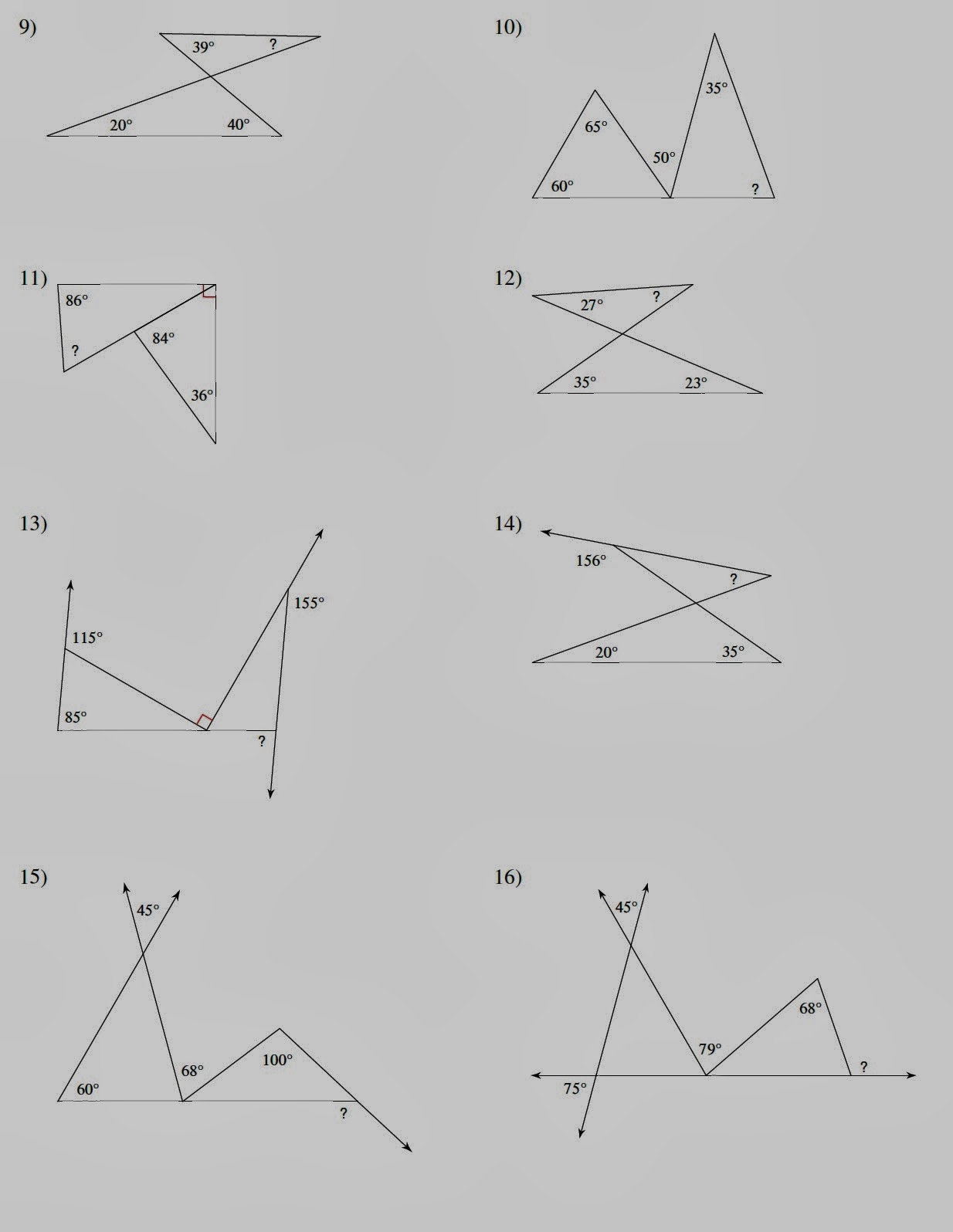 Mr. Matt's Math Classes: Assignment - Angles in Triangles