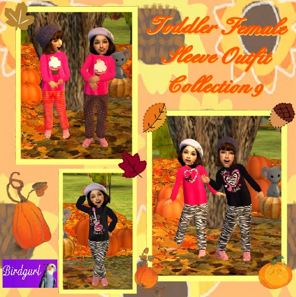 Birdgurl's Sims 2 Creations: Toddler Female Sleeve Outfit Collection 9