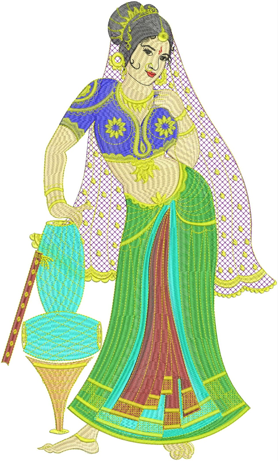 EmbDesignTube: Live human figure embroidery design by Suman Pabolu