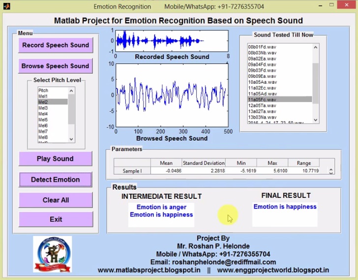Emotion Recognition Based On Speech Sound Using Matlab Code ~ Matlab