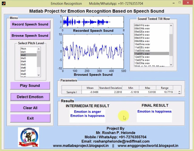 Emotion Recognition Based on Speech Sound Using Matlab Code ~ Matlab ...