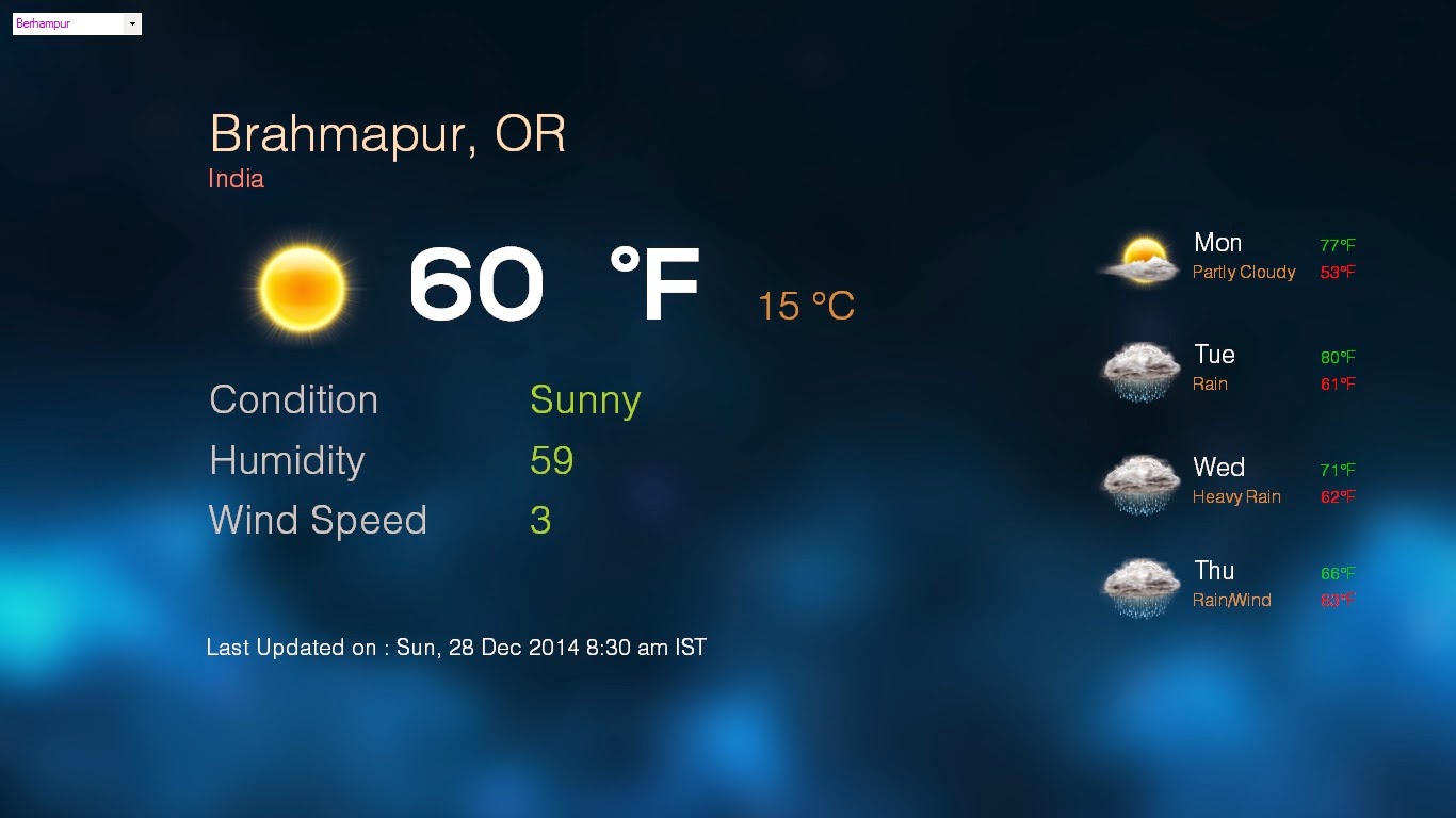 Tech Tutorials: C# : Making a desktop weather application.