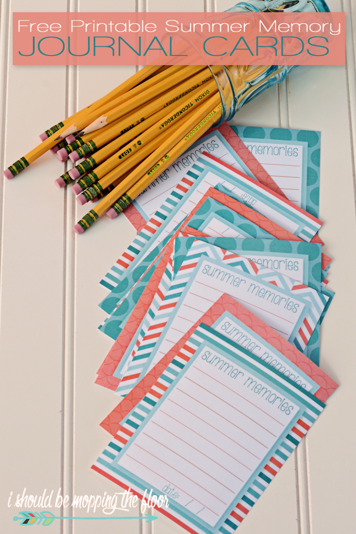 Free Printable Summer Memory Journal Cards | i should be mopping the floor