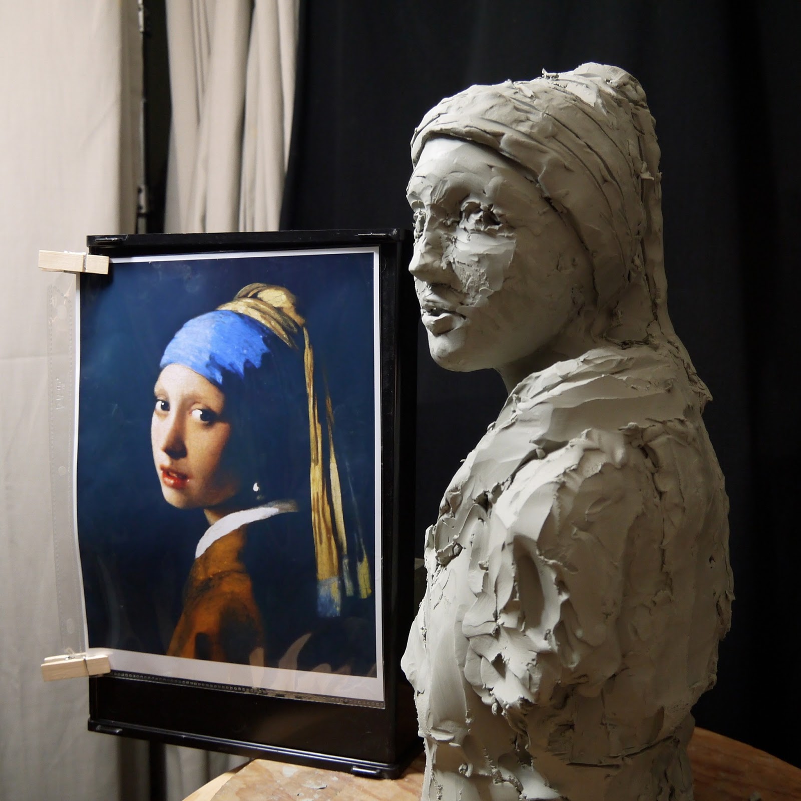 Eric The Sculptor: Girl with a pearl earring sculpture
