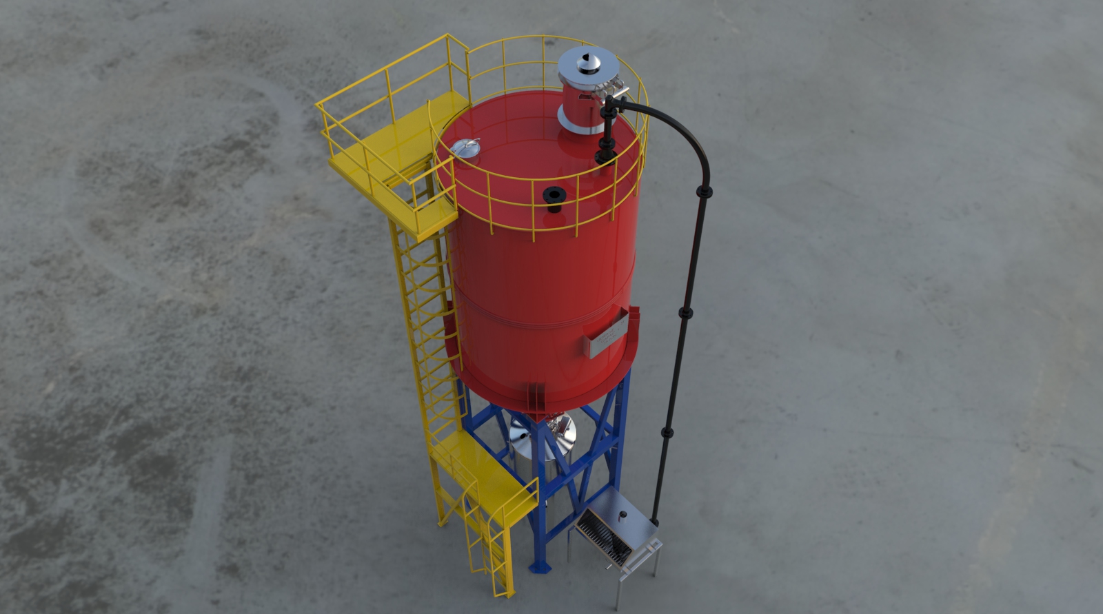 POWDER SILO AND TRANSFER CONVEYOR || Download free 3D cad models #100135