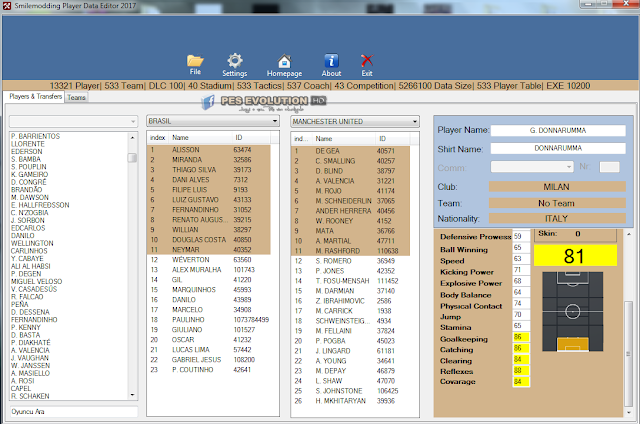 PES 2017 Ferramenta play data editor - Pes Evolution HD