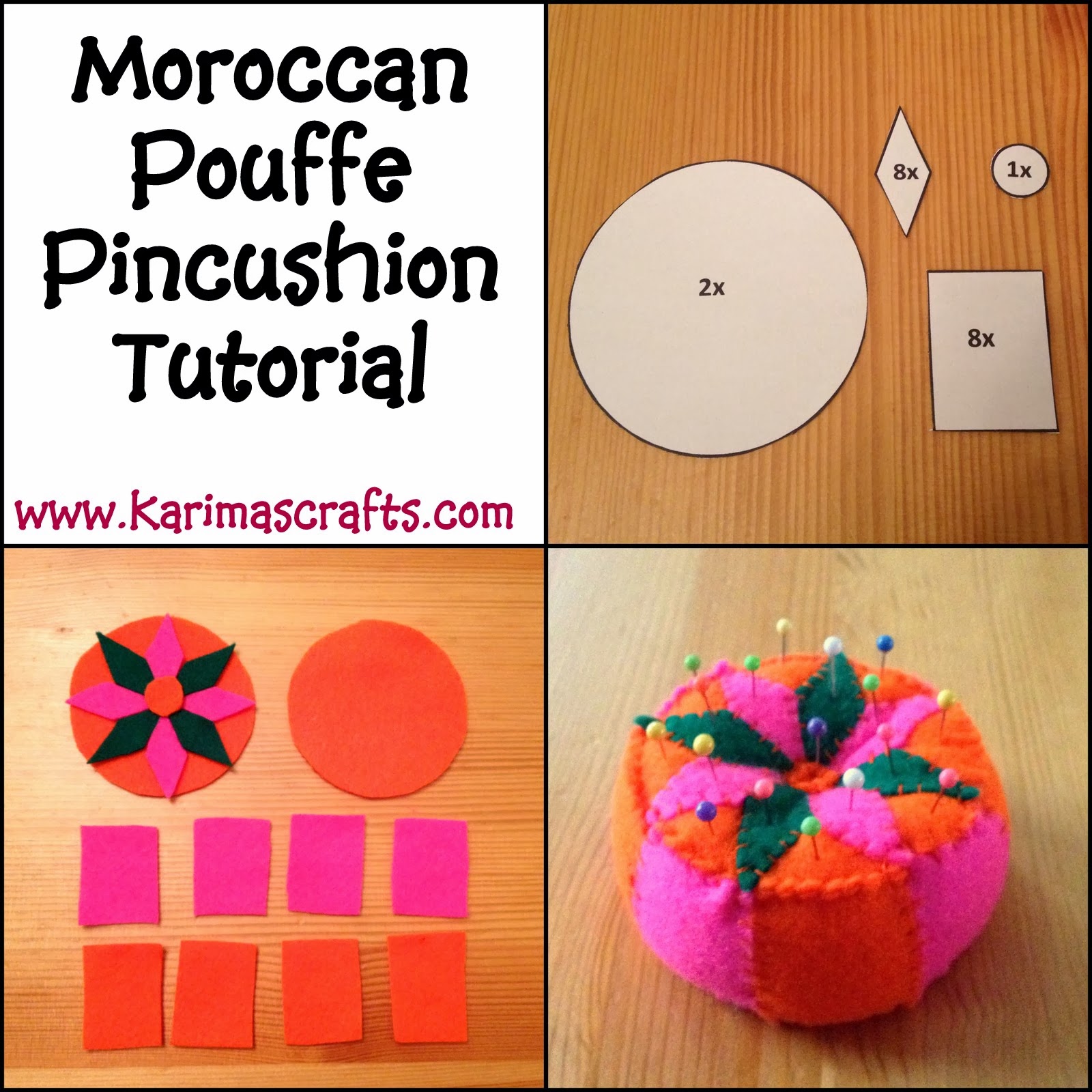 Karima's Crafts: Moroccan Pouffe Pincushion Tutorial