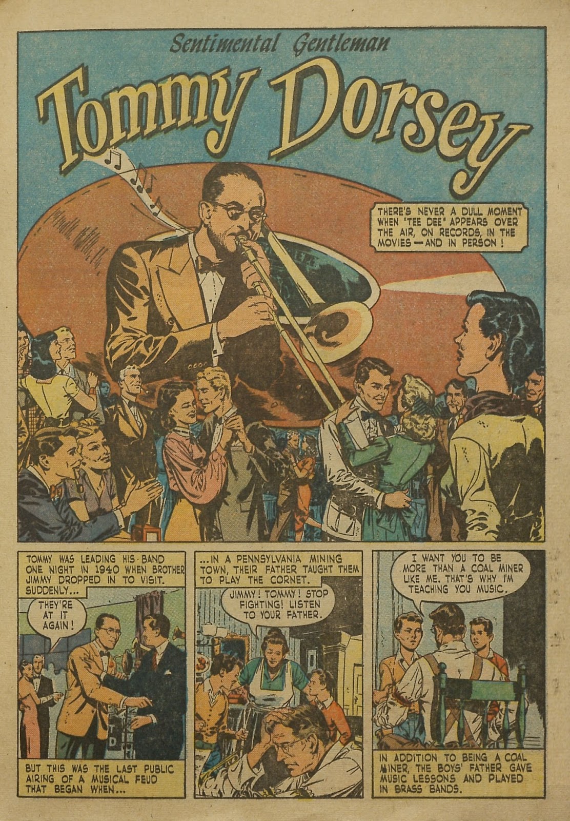Four-Color Shadows: Tommy Dorsey-True Comics-1949