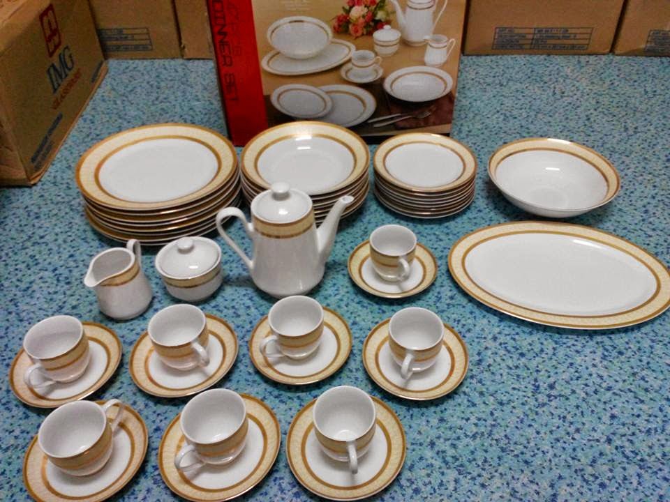 PINGGAN MANGKUK SHOPPING ONLINE: SET PINGGAN MANGKUK GOLD LINE ...