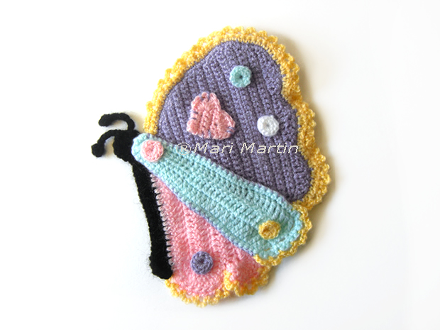Crochet Pot Holder Happy Butterfly - PDF Pattern ~ Crochet Colorful