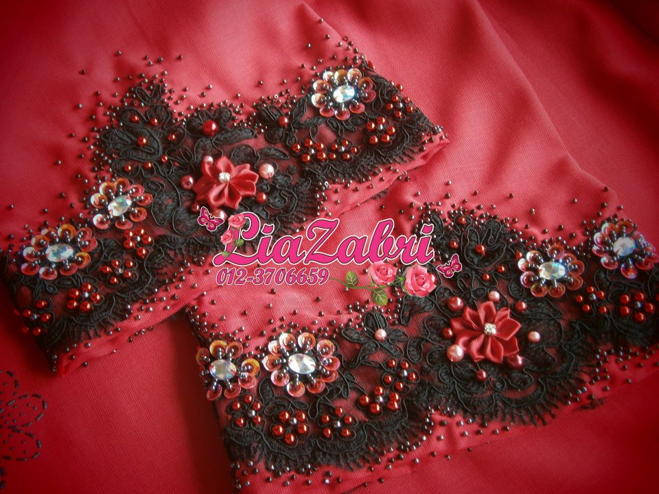 Sulaman Manik LiaZabri Golden Touch: Variasi Sulaman Border Lace
