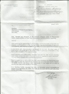 Indian Railway Pharmacist Association: Letter to DOPT by Secretary ...