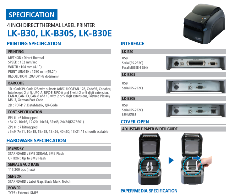 Your Business Solution Partner SEWOO: SEWOO Desktop Label Printer LK ...