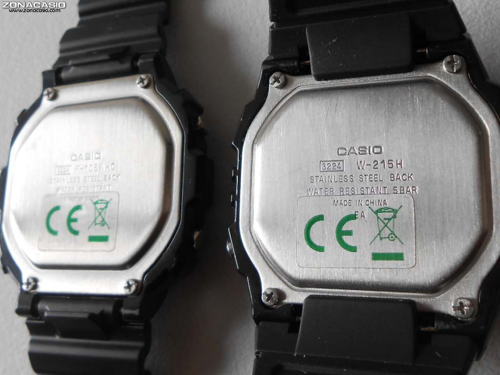 Zona Casio: Comparativa: Casio W-215 vs F-108