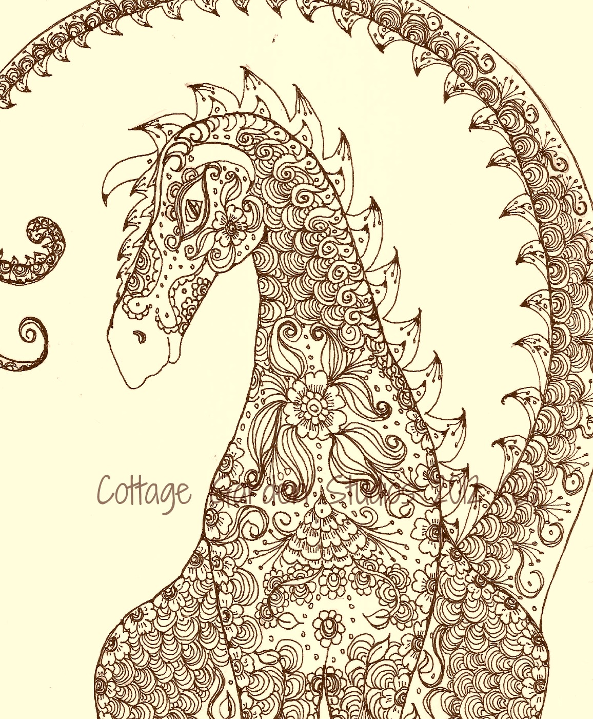 Cottage Garden Studios: Henna Dragon...he went a bit Boho:)