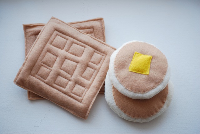 Abstract Grace: felt food making-waffles + pancakes