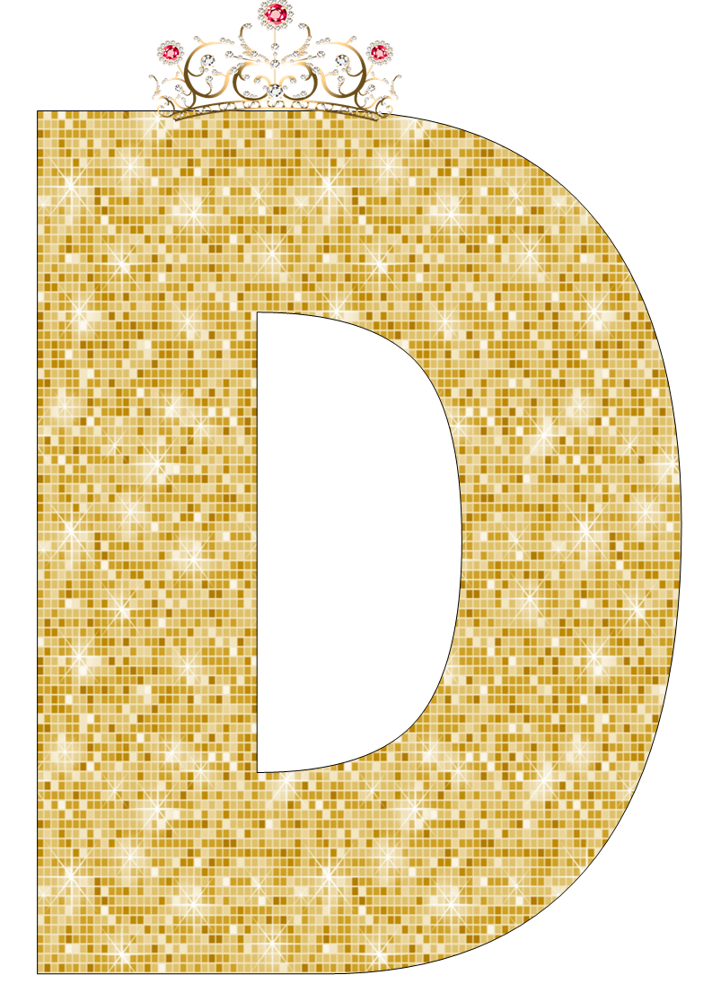 Abecedario de Corona con Fondo Dorado. Alphabet of Crown with Golden ...