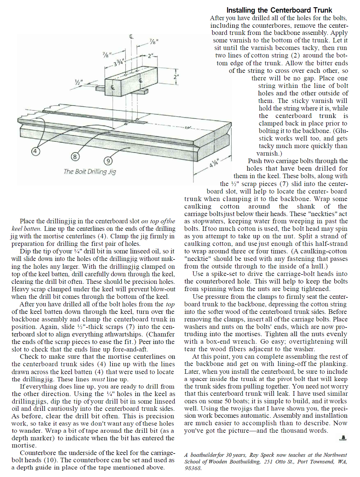 Wooden Boat Building School: Ray Speck's Centerboard Design