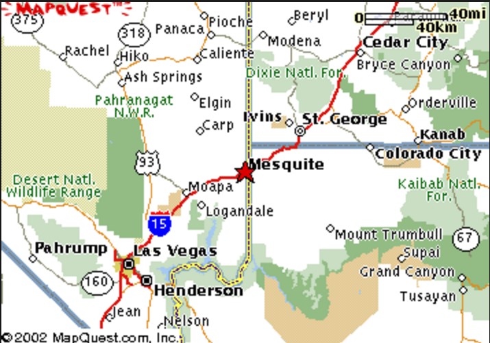 Mesquite Arizona Map
