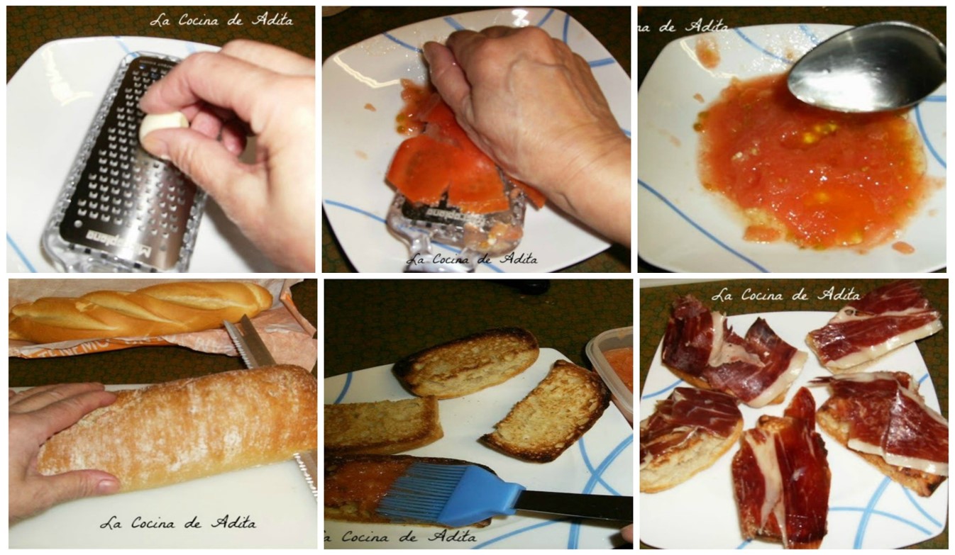 Pan con tomate y jamón - La Cocina De adita
