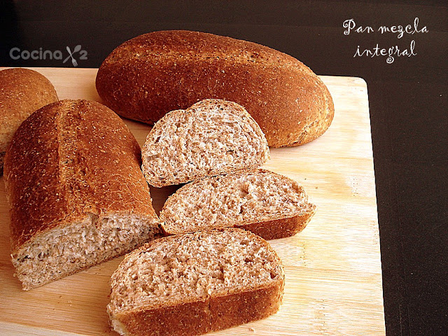 Cocinax2. Las recetas de Laurita.: Pan mezcla integral