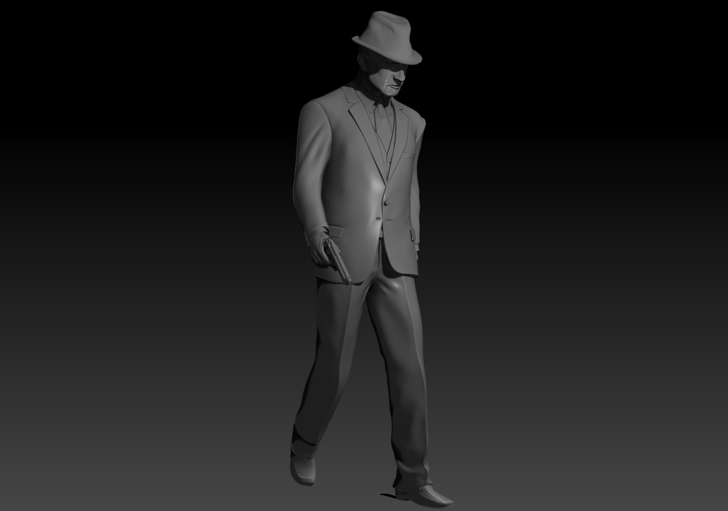 3d Modeling work: Mafia man (Maya, Zbrush)