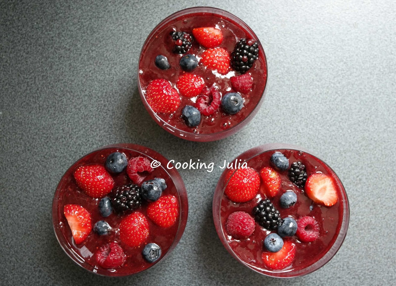 COOKING JULIA : COMPOTE CRUE DE FRUITS ROUGES