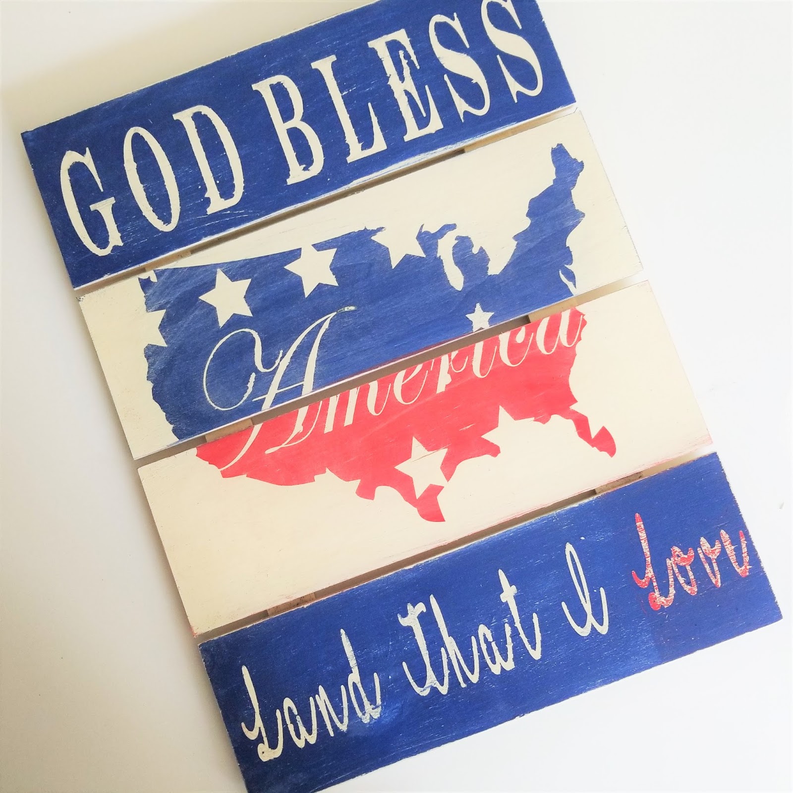 DIY Patriotic God Bless America Wooden Sign | Sew Simple Home