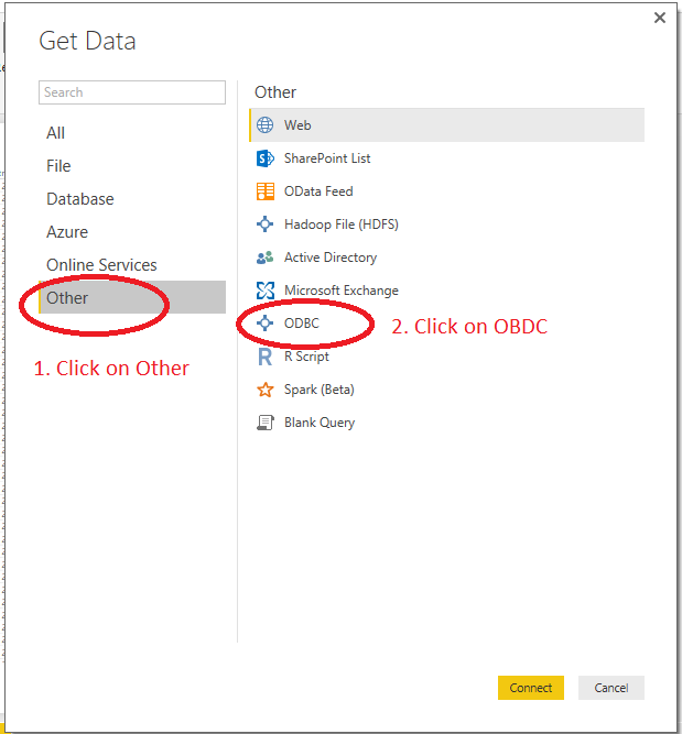 Beilover Connect Database In Sybase To Microsoft Powerbi Via Odbc Data Source