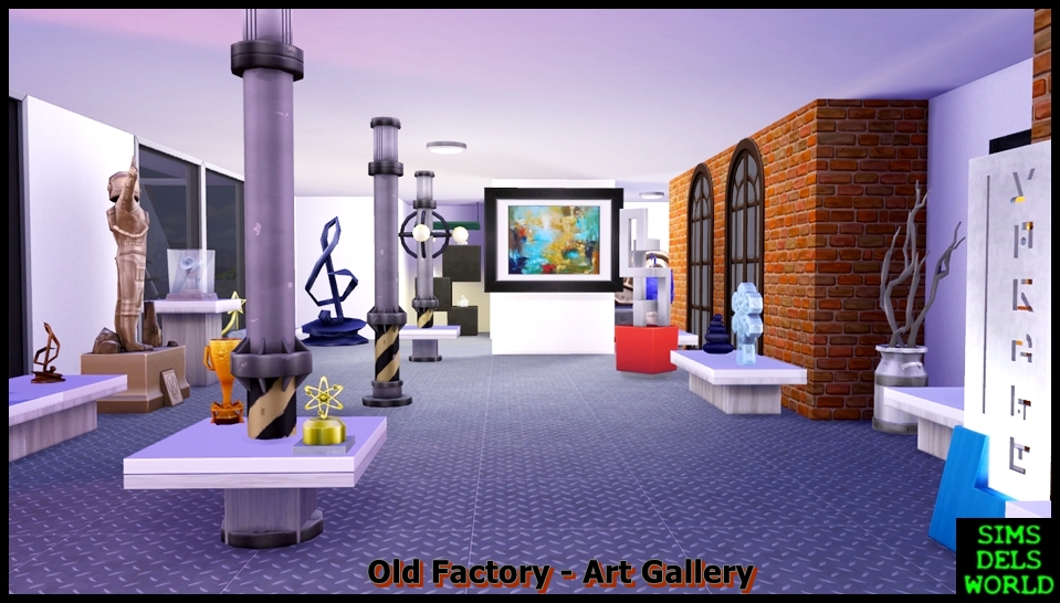 SimsDelsWorld: The Sims 4 : Old Factory - Art Gallery