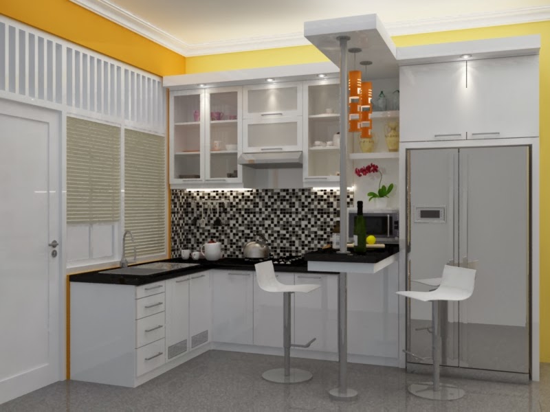 Jasa Gambar Konsep Desain Kitchen Set Dapur Minimalis - ARUSHA APARTMENT