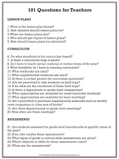 Classroom Freebies: 101 Questions That Every Teacher Should Ask (and Know!)