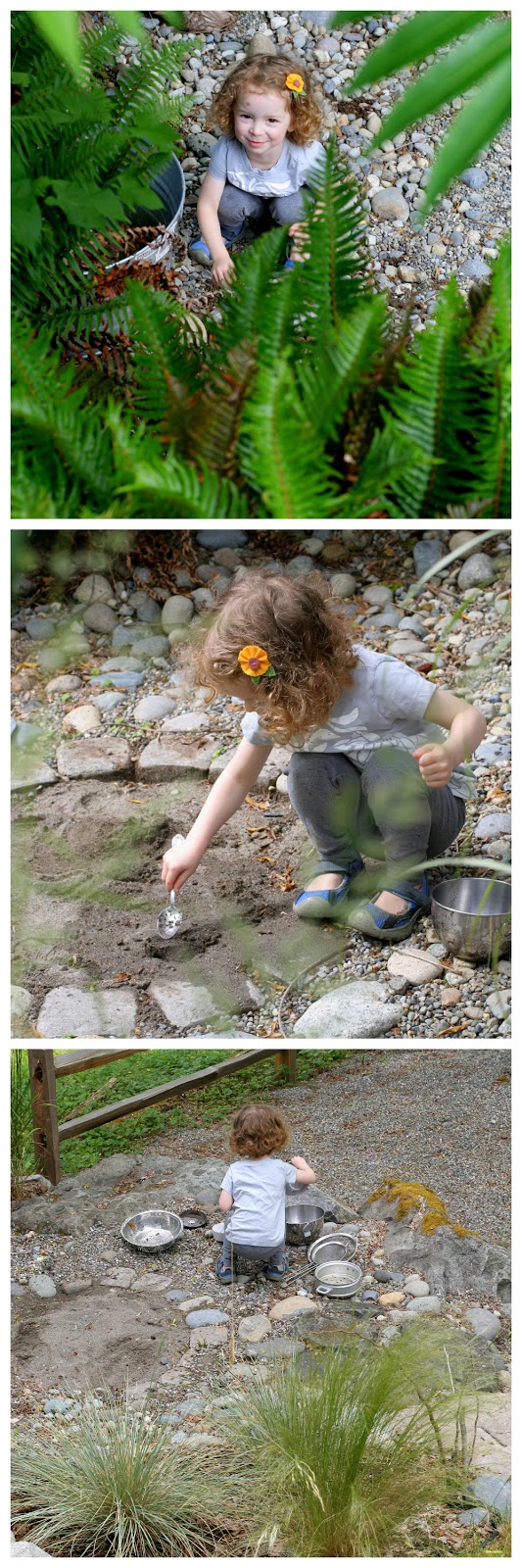 Natural Rock Play Space and Outdoor Kitchen