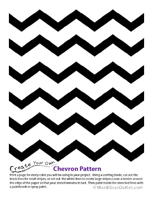 Party Ideas by Mardi Gras Outlet: Chevron Pattern Stencil: Free Printable